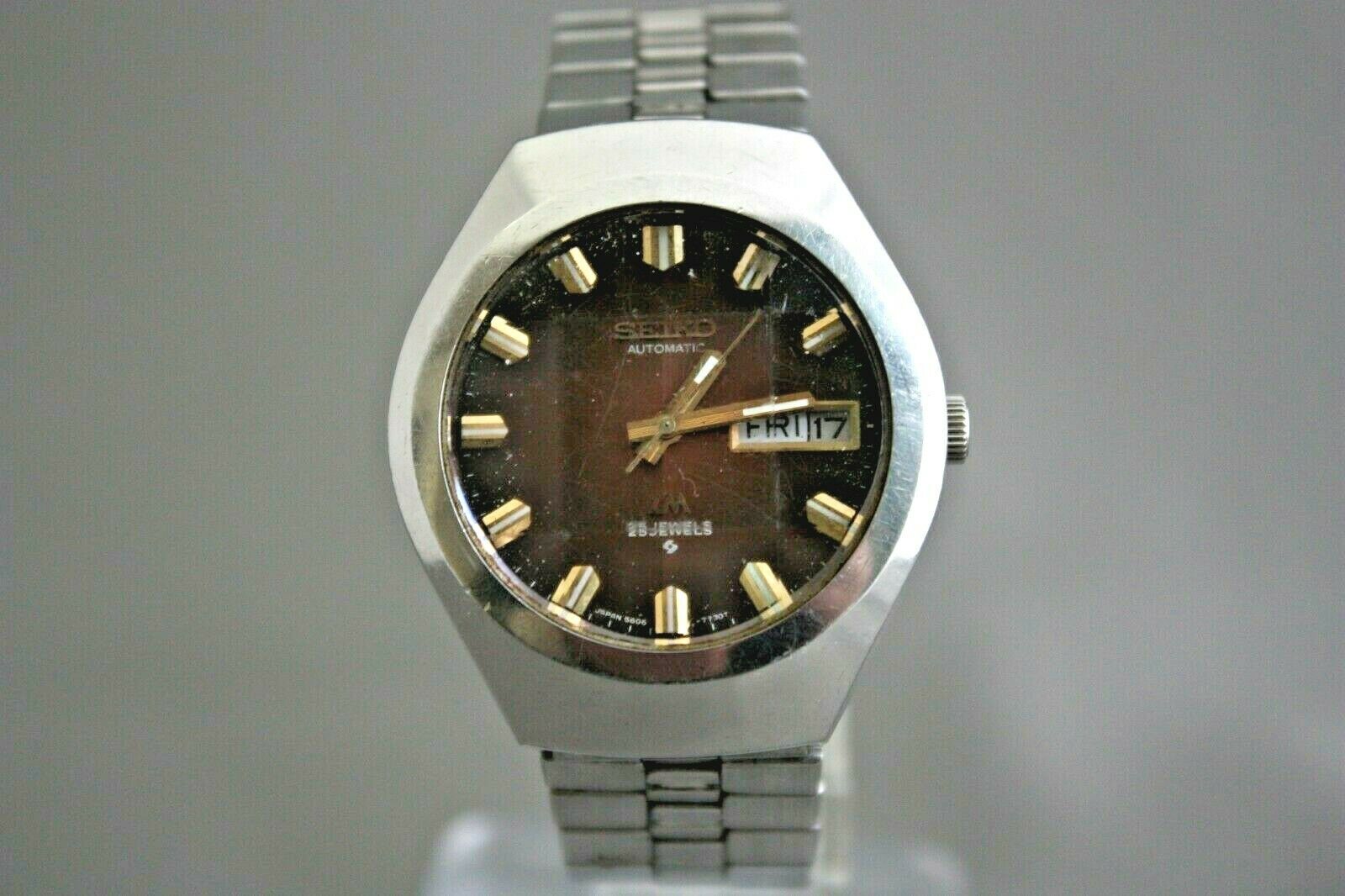 SEIKO LORD MATIC 5606-7360 JDM 23 JEWELS AUTOMATIC WATCH brown dial cut ...