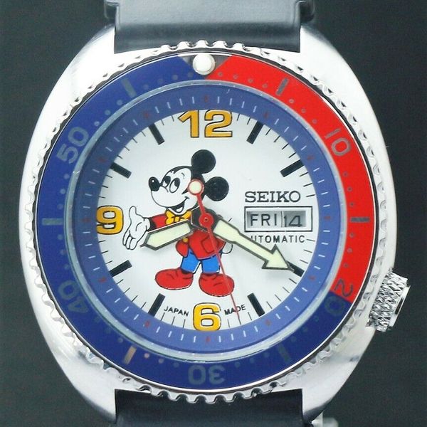 Vintage Seiko Diver's Mickey Mouse 6309 Men Automatic Rotating Bezel ...