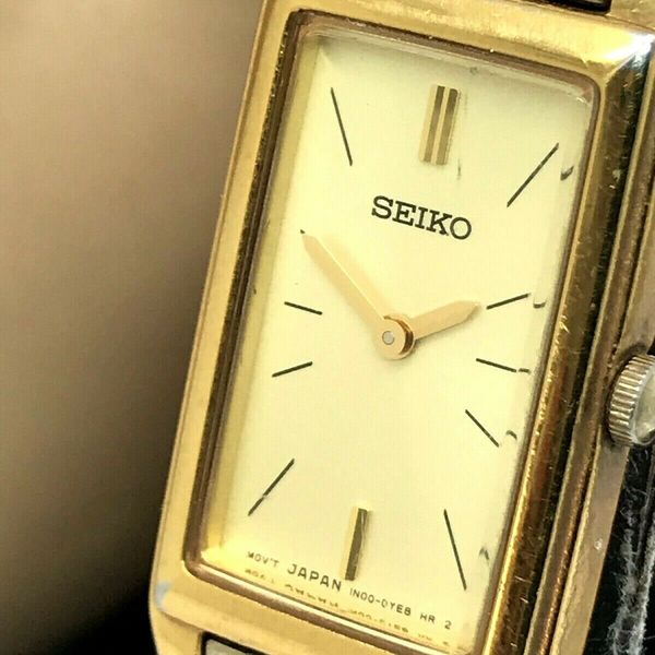 Seiko Women's Gold Tone Stainless Steel Petite Gold Dial Quartz Watch ...