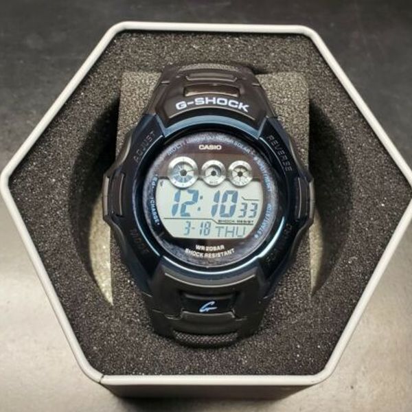 Casio G-Shock GWM500F-2 Solar Multiband 6 Blue Dial Black Resin Band ...