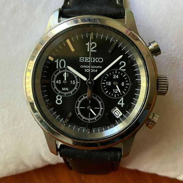 Seiko Chronograph SSB007 (6T63-00A0) - Men's Black Watch - 40mm Quartz ...