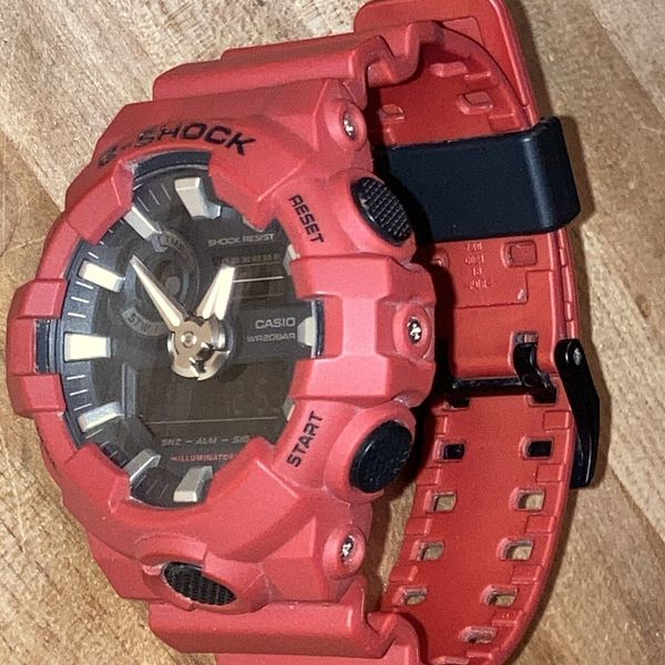 CASIO G-SHOCK GA-700-5522 Black/Red Rubber Quartz Digital Analog Watch ...