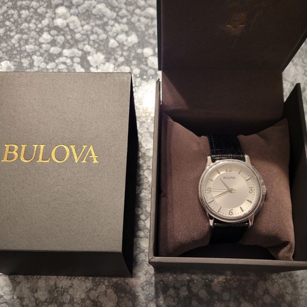 = BULOVA MEN'S CORPORATE COLLECTION LEATHER STRAP WATCH 96A28 BRAND NEW ...