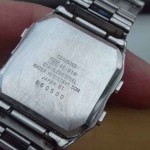 Casio AE-91W MODULE 188 ANA-DIGITAL VINTAGE WATCH MONTRE UHR JAPAN BT ...