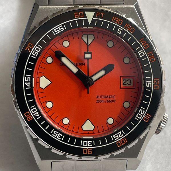 SEESTERN AUTOMATIC DIVER WATCH DOXA SUB 600T STYLE ORANGE CERAMIC BEZEL ...
