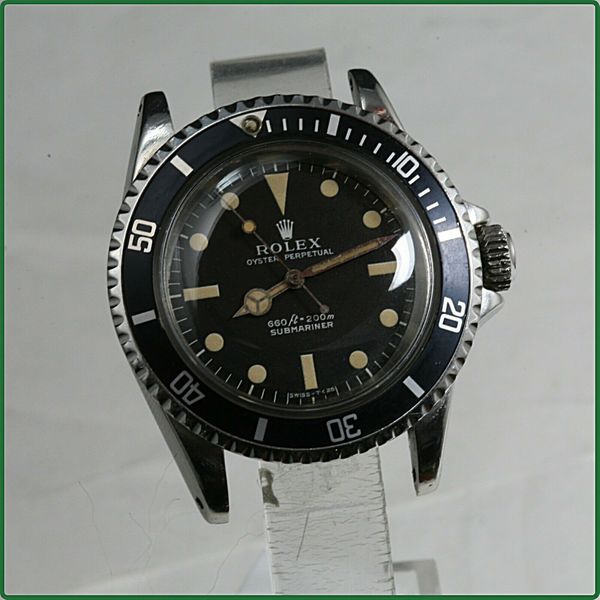 1970 VINTAGE ROLEX SUBMARINER 5513 AUTOMATIC BLACK Dots & Triangle Hour ...