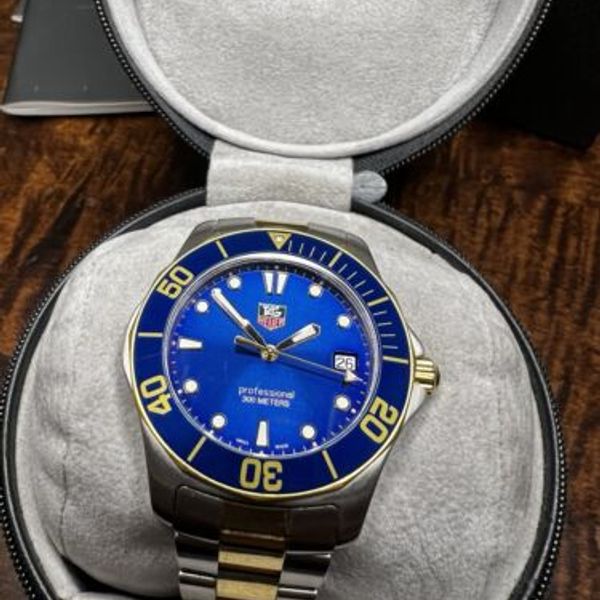 TAG Heuer Aquaracer Blue Men's Watch Steel And Gold Diver - WAB1120 ...