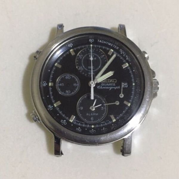 Seiko Quartz Chronograph Tachymeter 7T42-7A20 Japan Movement 37 mm ...
