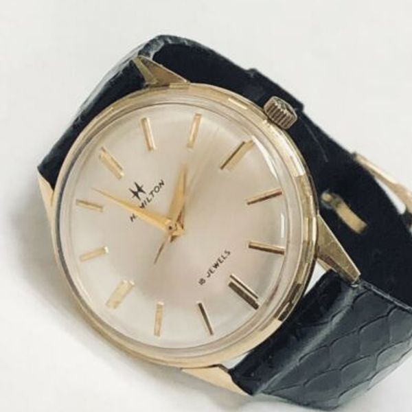 14K Yellow Gold Case 33mm Hamilton 18 Jewels Watch W/ Original Hamilton ...