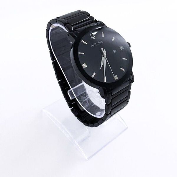 Bulova Futuro Modern 98D144 Black Watch Stainless Steel Men's ...