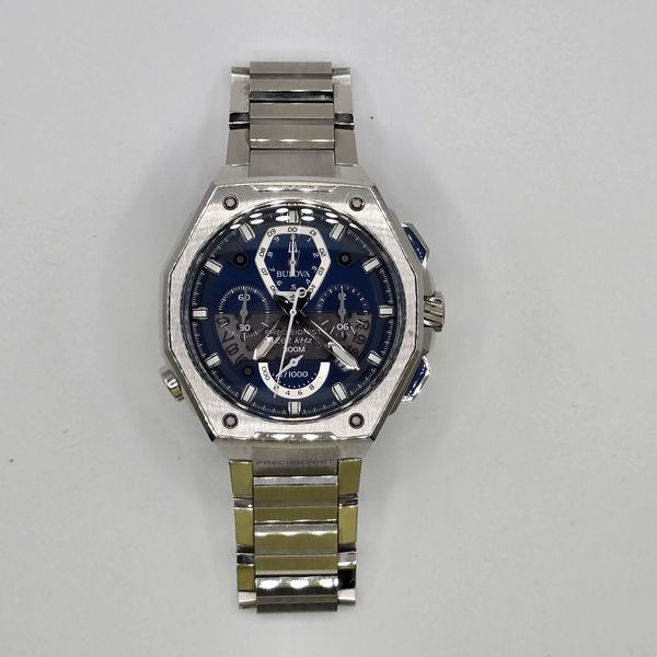 Bulova Precisionist Chronograph Blue Dial Quartz Diver's 96B349 300M ...