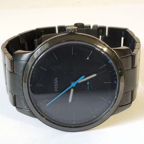 Fossil Men's FS5308 Black Stainless Steel Analog Watch | WatchCharts ...