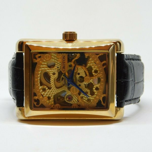 Croton Imperial Automatic Wind-up Genuine Leather Analog Men's Watch ...