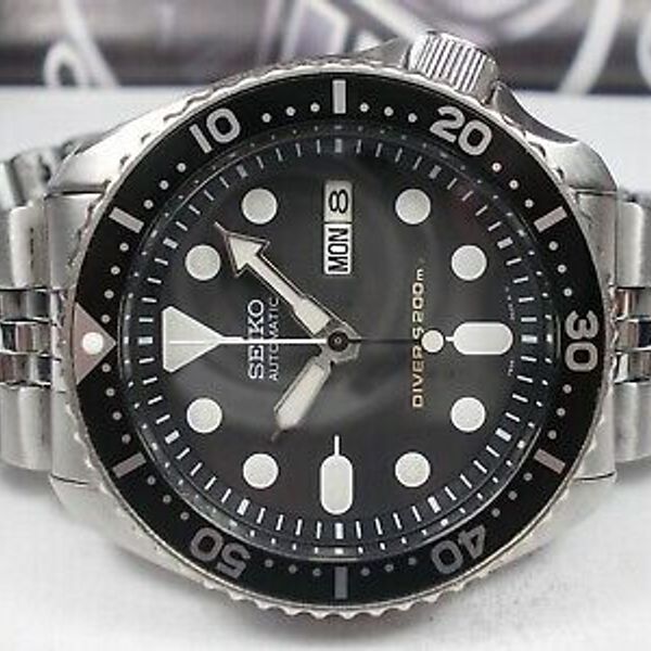 SEIKO 200M SCUBA DIVERS SKX007 AUTO MENS WATCH 7S26-0020, BLACK #2 (SN ...