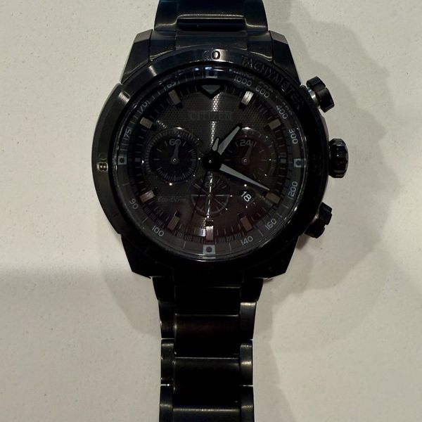 Citizen B620-S094917 Eco Drive Chronograph, Black Stainless Steel Mens ...