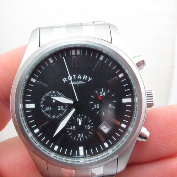 Rotary Men's 40mm Black Dial Bracelet Chronograph Watch GB00277/04 ...