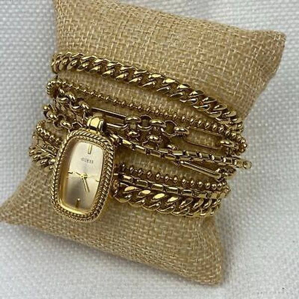 Guess Gold Toned Chunky Thick Chain Bracelet Womens Watch | WatchCharts ...