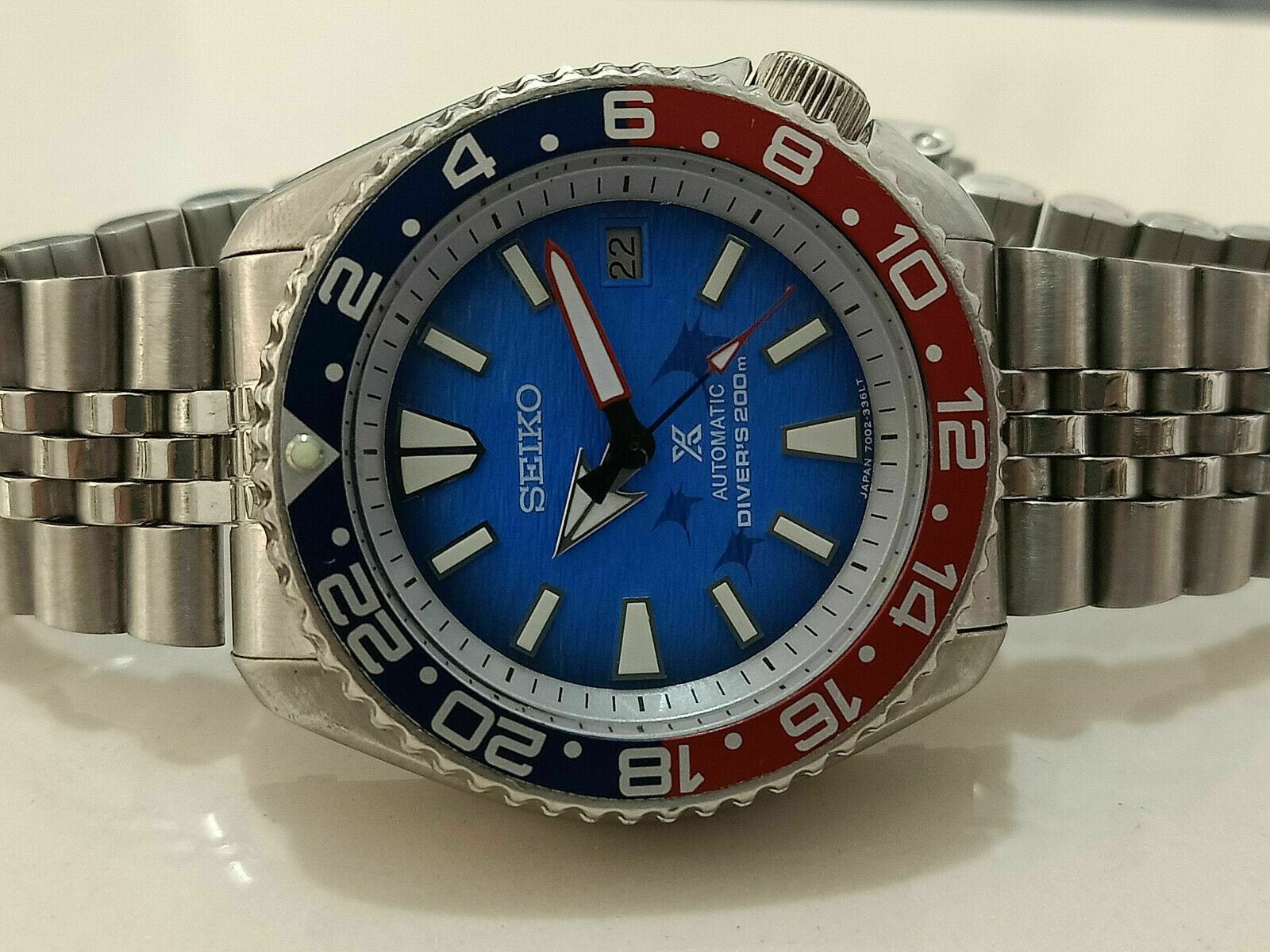 VINTAGE MANTA RAY MODDED SEIKO DIVER 7002-700A AUTOMATIC MEN'S WATCH SN ...