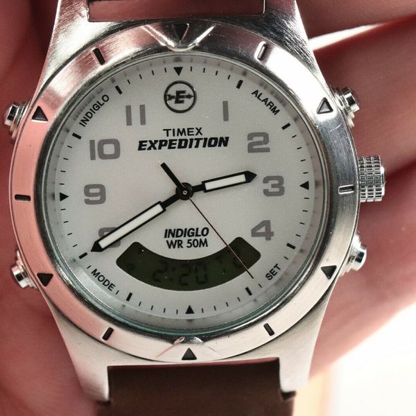 Vintage timex expedition analog digital u6 lcd dual time indiglo alarm stainless | WatchCharts ...