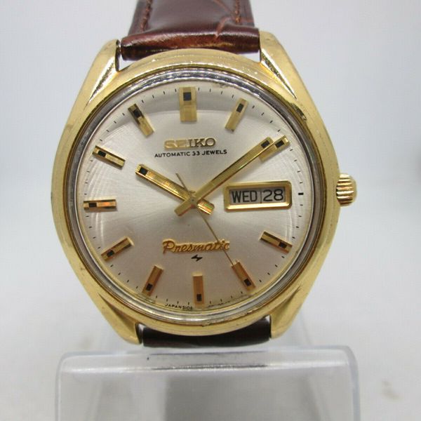 VINTAGE SEIKO PRESSMATIC 5106-9000 DAYDATE GOLDPLATED AUTOMATIC MENS ...