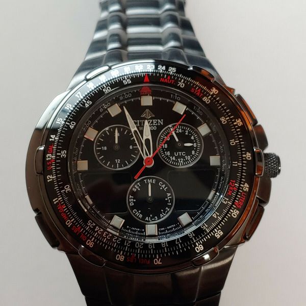 Citizen Promaster NaviHawk World Time C390 Black Stainless Steel ...
