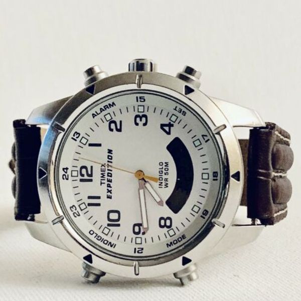 Mens Timex Expedition Indiglo Dual Display Chronograph Men's Watch T49828 | WatchCharts Marketplace
