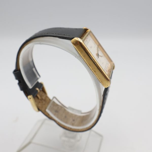 Timex Quartz Gold Toned Square Watch with Black Strap | WatchCharts ...
