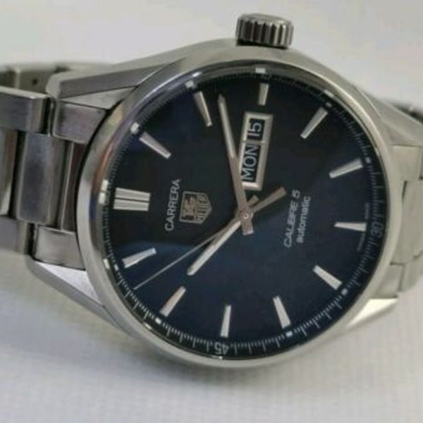 Tag Heuer Carrera Calibre 5 Automatic Watch WAR201a-1 day and date Boxed | WatchCharts Marketplace