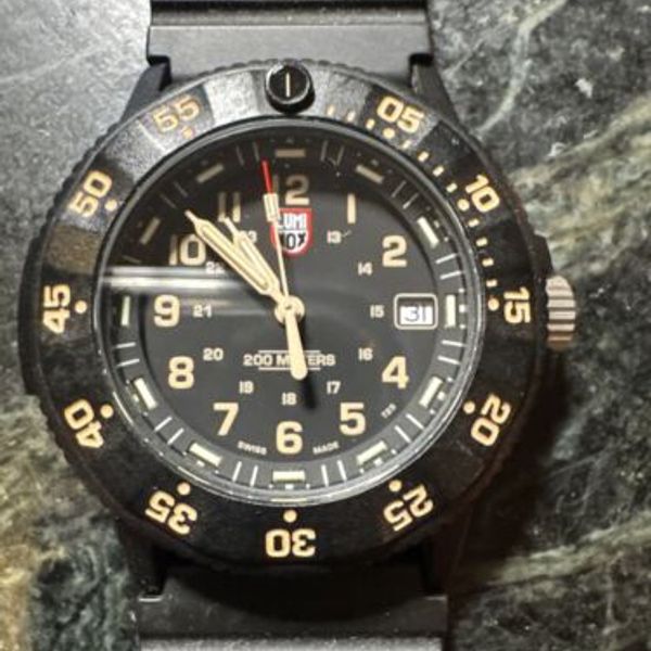 Luminox 43mm Black Polycarbonate Case with Black Rubber Men's ...