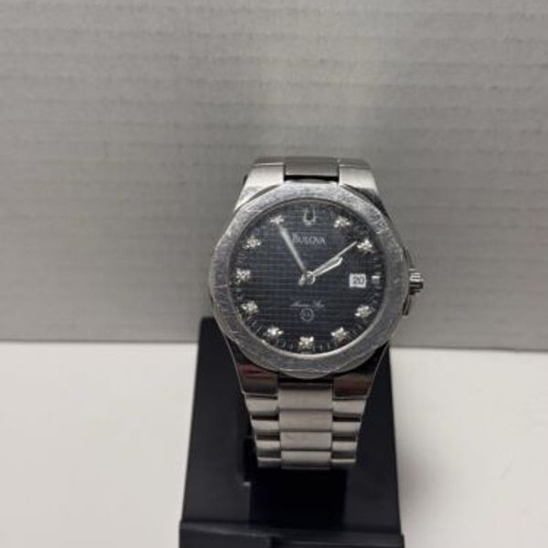Men's Bulova Marine Star 96D14 Diamond Dial Wrist Watch | WatchCharts ...