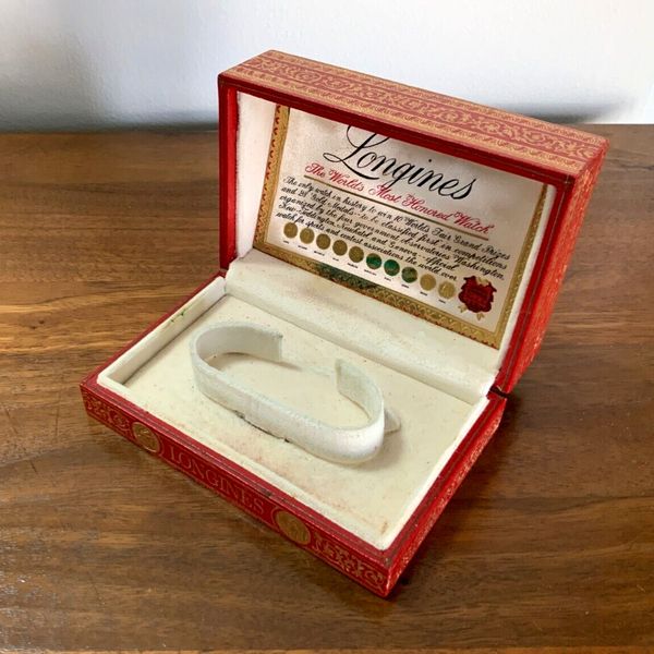 Vintage 1950â s LONGINES Watch Presentation Box ONLY ~ Red Gold ...