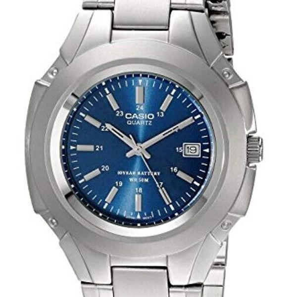 56 Casio MTP-3036 Stainless Steel Men's Blue Dial Analog Quartz Watch ...