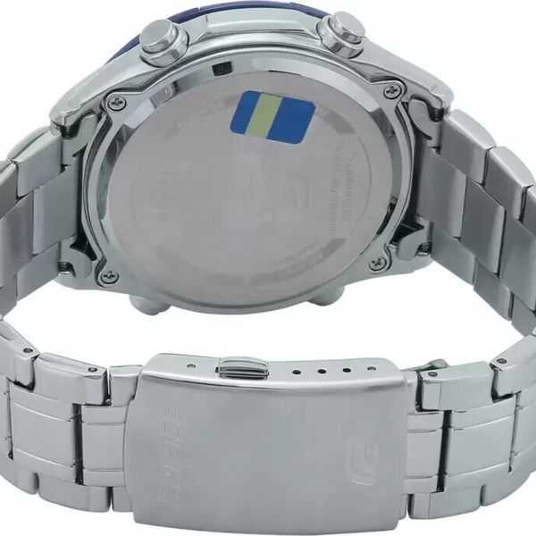 New CASIO EDIFICE Men's Blue Dial Stainless Steel Quartz Watch ERA ...