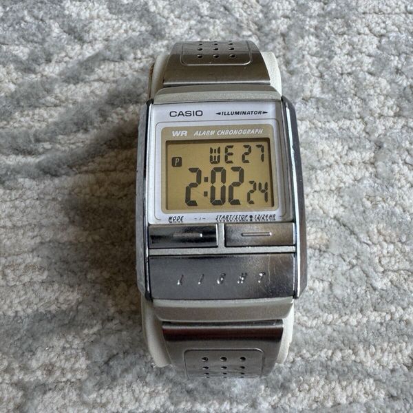 Vintage Casio Illuminator A200 1604 Futurist Stainless Steel Watch ...
