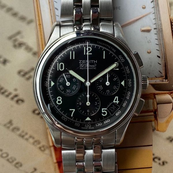 FS:Zenith Class Sport El Primero Chronograph Date Black Dial 02.0500. ...