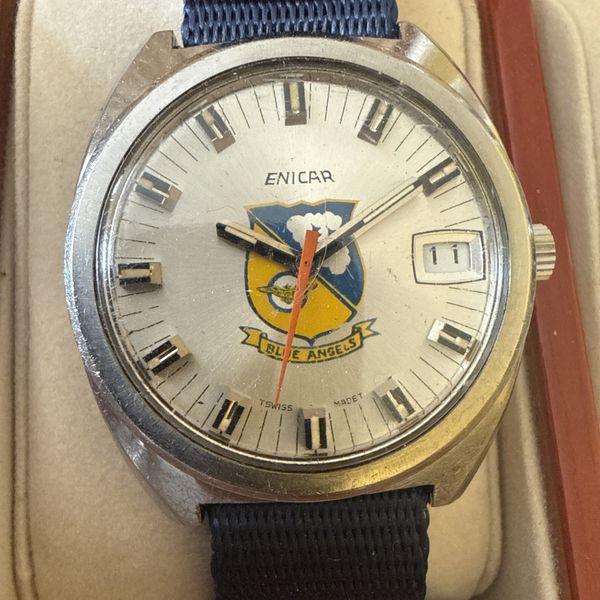 Enicar Sherpa 600 Blue Angels Dial | WatchCharts Marketplace