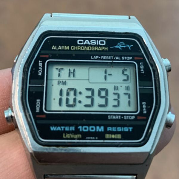 CASIO W750 248 MARLIN LCD JAPAN ALARM CHRONO TIMER VINTAGE FULL WORKING | WatchCharts Marketplace