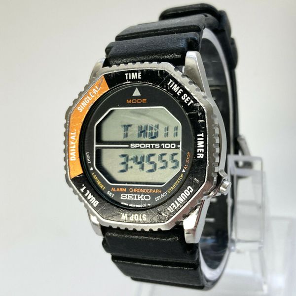 Vintage 1980's SEIKO A829-6029 Watch NASA astronaut space digital LCD ...