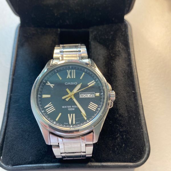 casio day date, black dial silver bracelet. | WatchCharts Marketplace