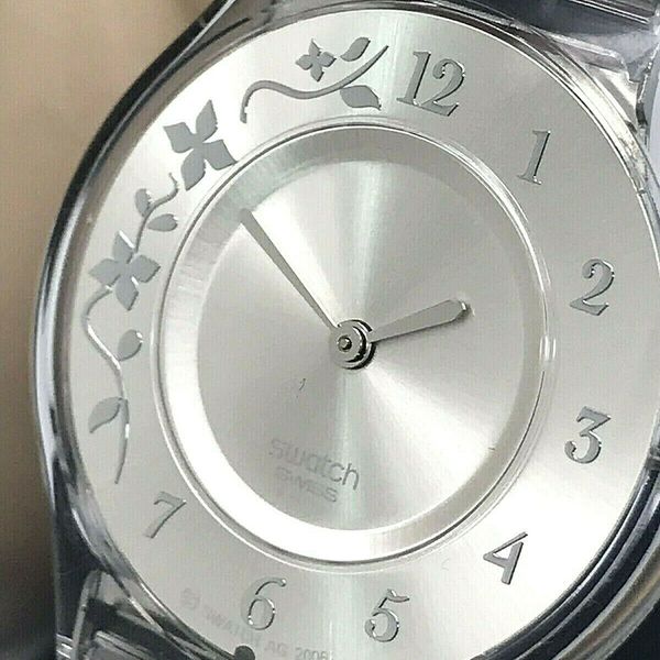 Swatch Skin Climber Flower Silver Dial Stainless Steel Women's Watch ...