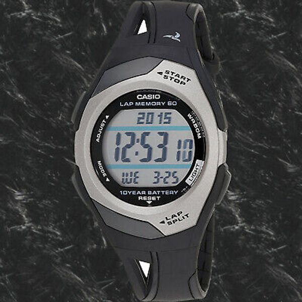 Casio STR-300C-1 Ladies PaceMaker Watch 60 Data Sets 2 Time Zones Lap ...