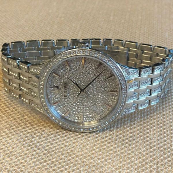 BULOVA Phantom Swarovski Crystals Pave Men's Watch 96A226/L327 ...