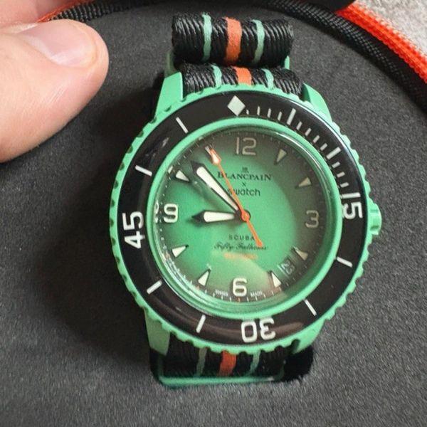 Swatch Watch Blancpain x Indian Ocean SO35I100C Scuba Fifty Fathoms ...