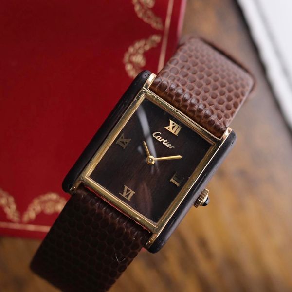 [WTS] 1975 Vintage Cartier Pallisandre De Rio Wood Dial Tank ...