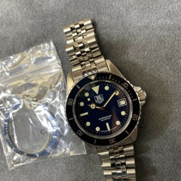 Vintage TAG HEUER 1000 980.613 Blue Submariner Style Dive Watch ...