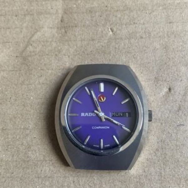 Vintage Rado Companion Purple Dial Automatic Mens Watch - Spares Or ...