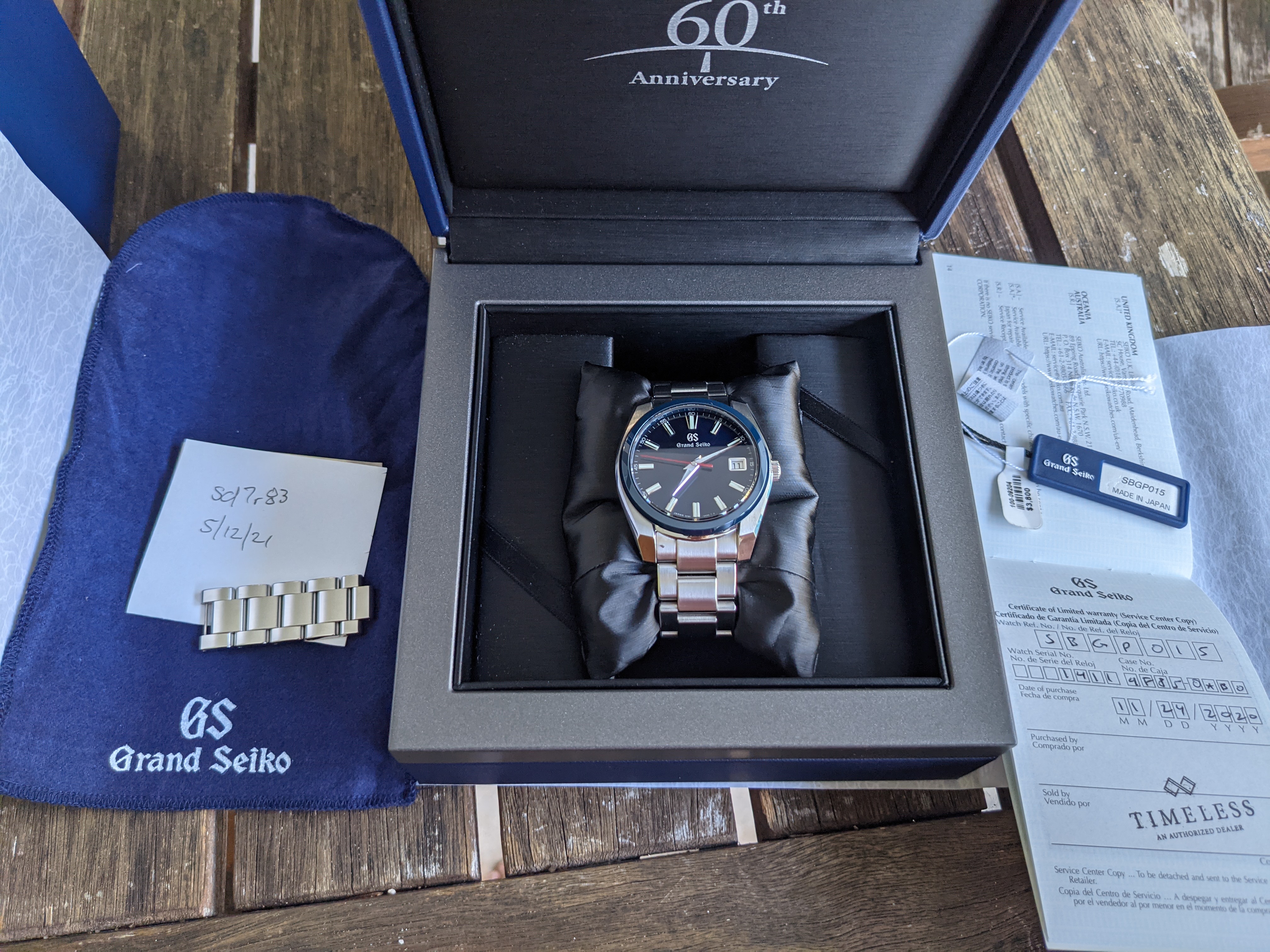 [FS] Grand Seiko SBGP015 60th Anniversary Limited Edition Full Kit ...