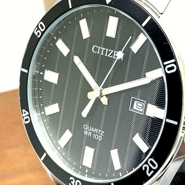 Citizen Men's Watch BI5050-54E Quartz Black Dial Date Silver Stainless ...