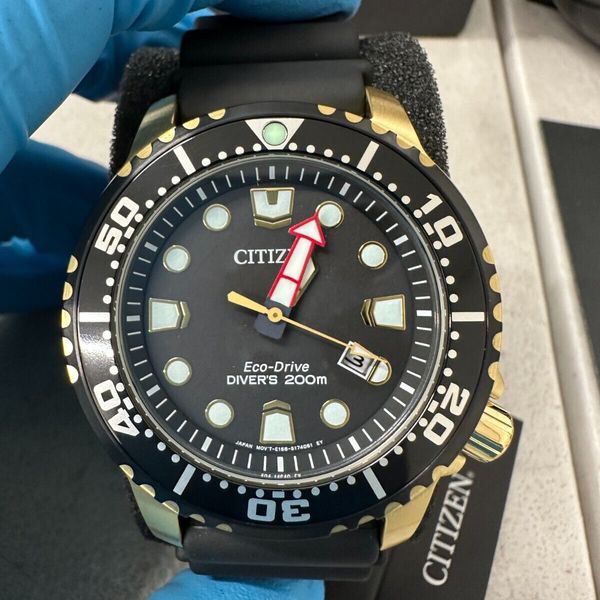 Citizen Eco-Drive Promaster Diver Men's Watch Gold Tone Black Dial ...