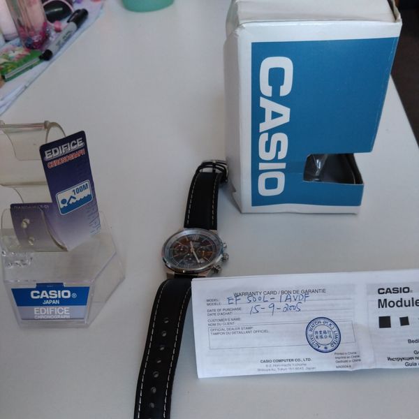EF-500 Casio Edifice Chronograph 100M Quartz Men Watch Rare with Box ...